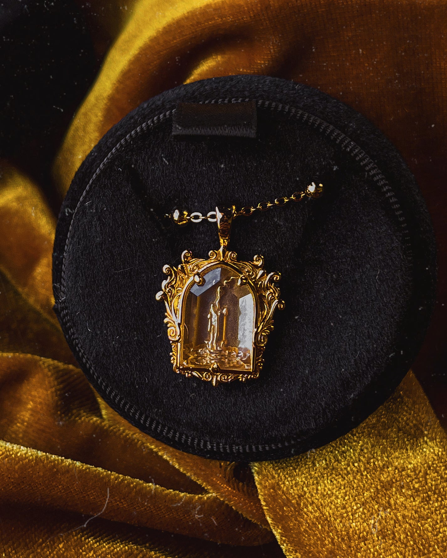 The GOLD Glass Casket "Mourning Candle" Necklace – petalsandpoison