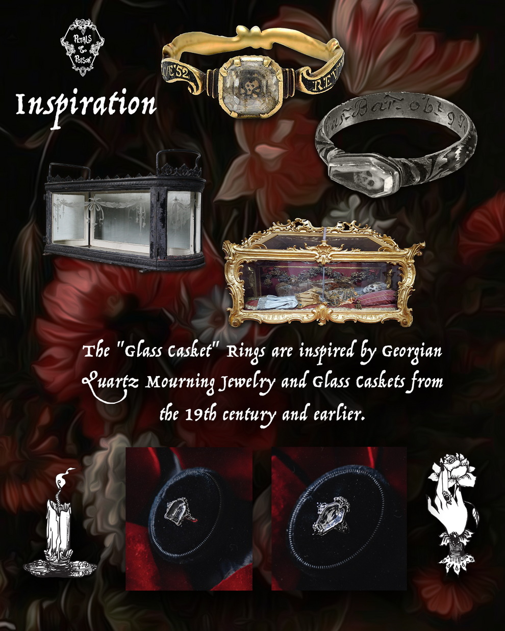 The "Mourning Hand" Glass Casket Ring – petalsandpoison