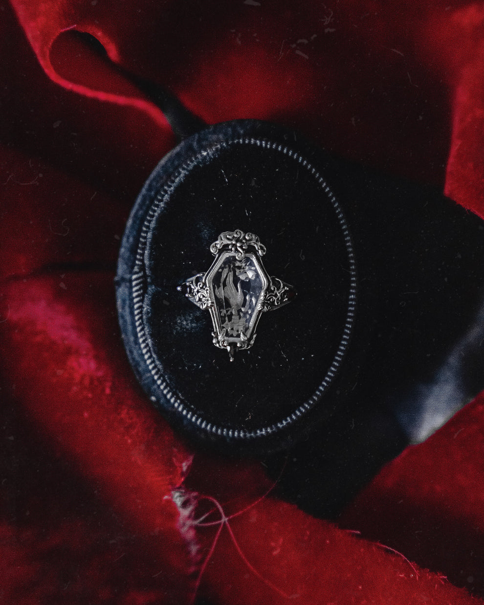 The "Mourning Hand" Glass Casket Ring – petalsandpoison
