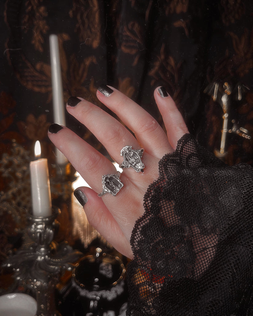 The "Mourning Candle” Glass Casket Ring – petalsandpoison